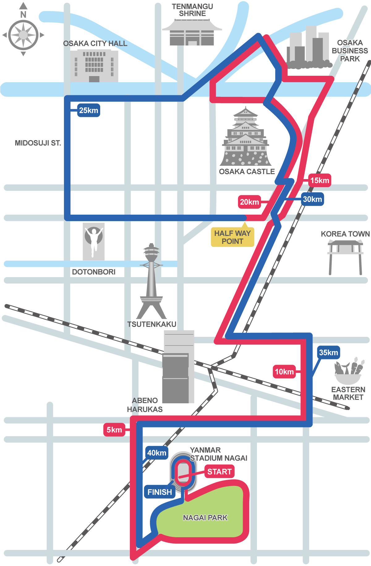 Course Map | 大阪国際女子マラソン - Osaka Women's Marathon